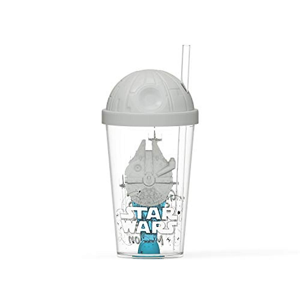Zak Designs Star Wars Ep4 22oz Sculpt Tumbler, Made of Durable Plastic, Unique Novelty Treasure Cup (SW Episode IV Movie Millennium Falcon, BPA-Free)