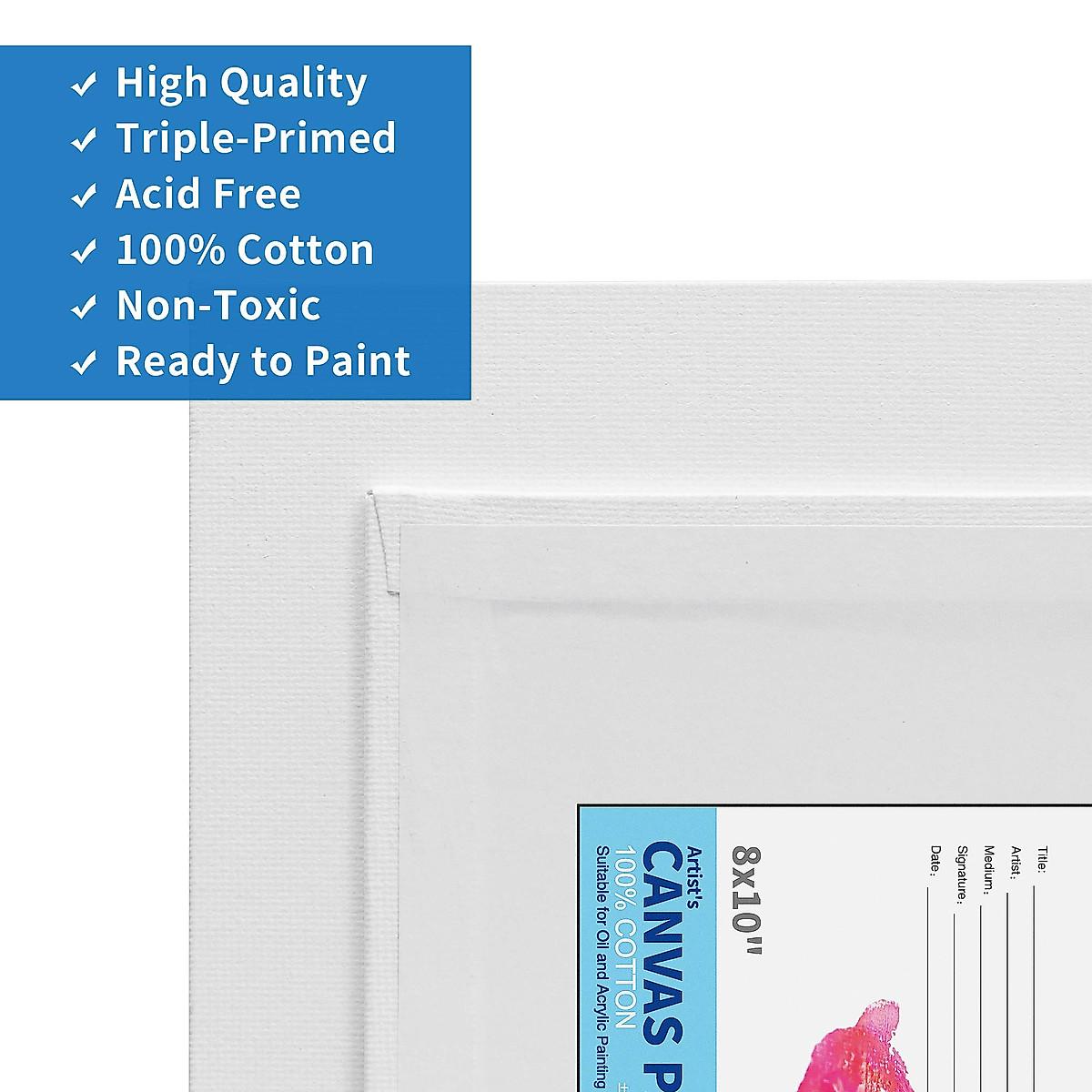 FIXSMITH Canvas for Painting, 8x10 Inch Canvas Boards, Super Value 30 Pack White Blank Canvas Panels, 100% Cotton Primed, Painting Art Supplies for Professionals, Hobby Painters, Students & Kids