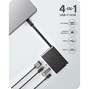 ALOGIC USB C Hub, 100W Laptop Charging, 4K HDMI, Gigabit Ethernet, USB A, USB C, Travel Dock, Compatible with Compatible with MacBook, Surface laptops, XPS and More(Thunderbolt 3 Compatible)
