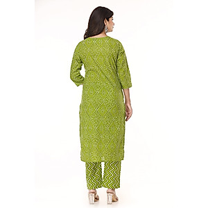 Vihaan Impex Indian Green Kurti Set for Women with matching Pant