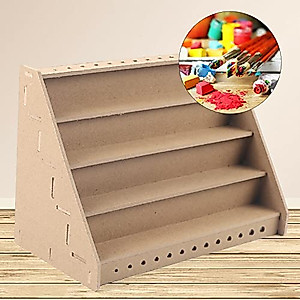 YIYIBYUS Wooden Pen Organizer - 4 Tier Wooden Storage Rack Stand Holds Acrylic Paint Bottle Model Hobby Parts US,Multi-Functional DIY Pen Holder Box, Easy Assembly, Home Office Art Supplies Organizer