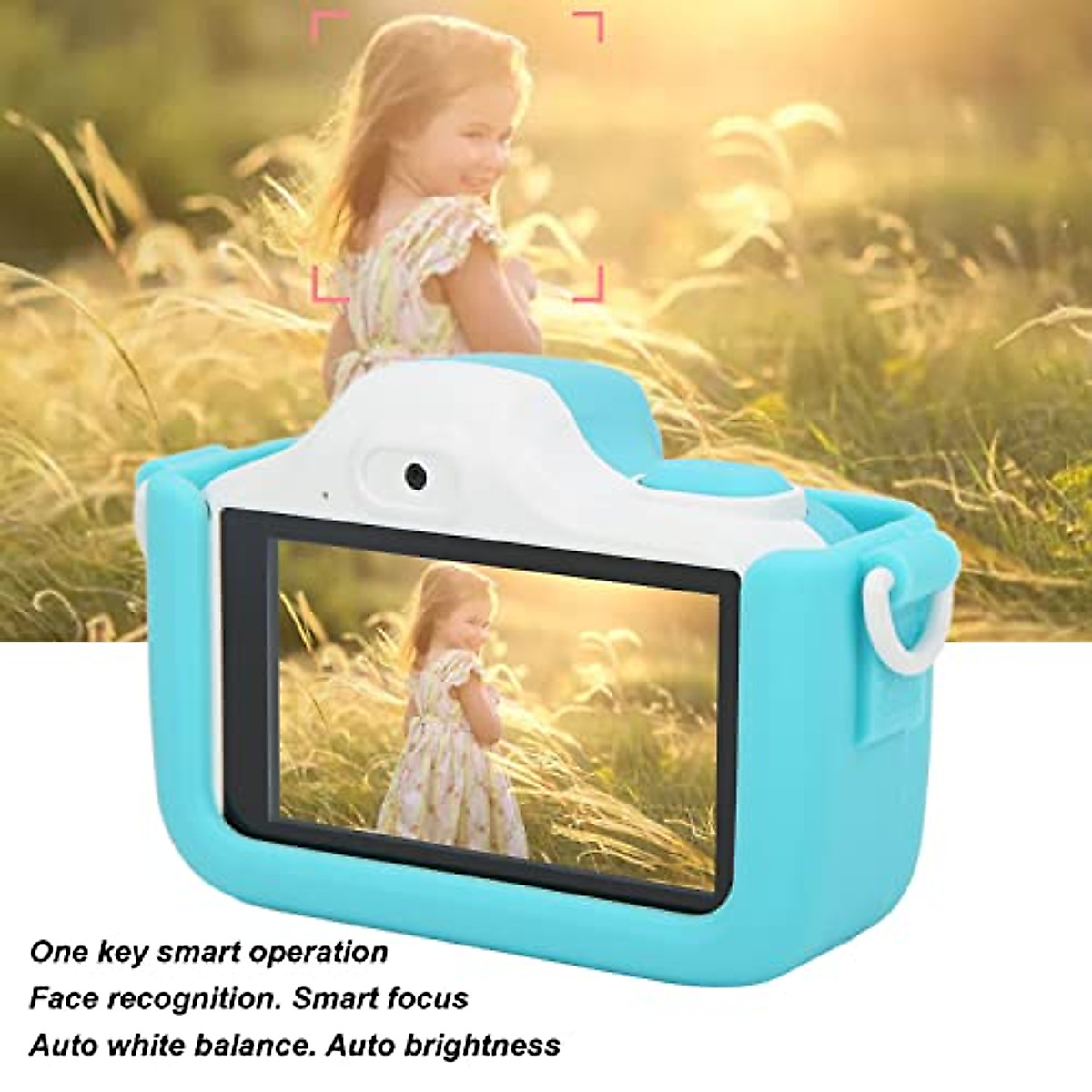 Shanrya Kids Photo Video Camera, 1080p Digital Children Camera 1000mAh Rechargeable Anti Fall for Gifts