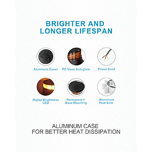 Agrieyes Amber Beacon Light 4.2Inch, Flashing Safety Warning Lights Permanent Mount, LED Emergency Strobe Lights for Vehicles, Caution Hazard Lights for Truck Tractor Golf Carts Snow Plow Postal