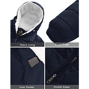 wantdo Women's Warmer Puffer Jacket Hooded Bubble Coats Casual Wear Navy Large