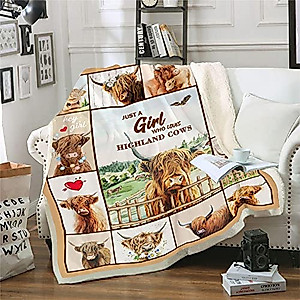 CYREKUD Highland Cow Blanket,Highland Cow Gifts for Women Throw Blanket,Cow Gifts for Cow Lovers,Cow Gifts for Girls Throw Blanket,Sofa Couch Beds Sea Highland Cow Decor Christmas 50" x 60"