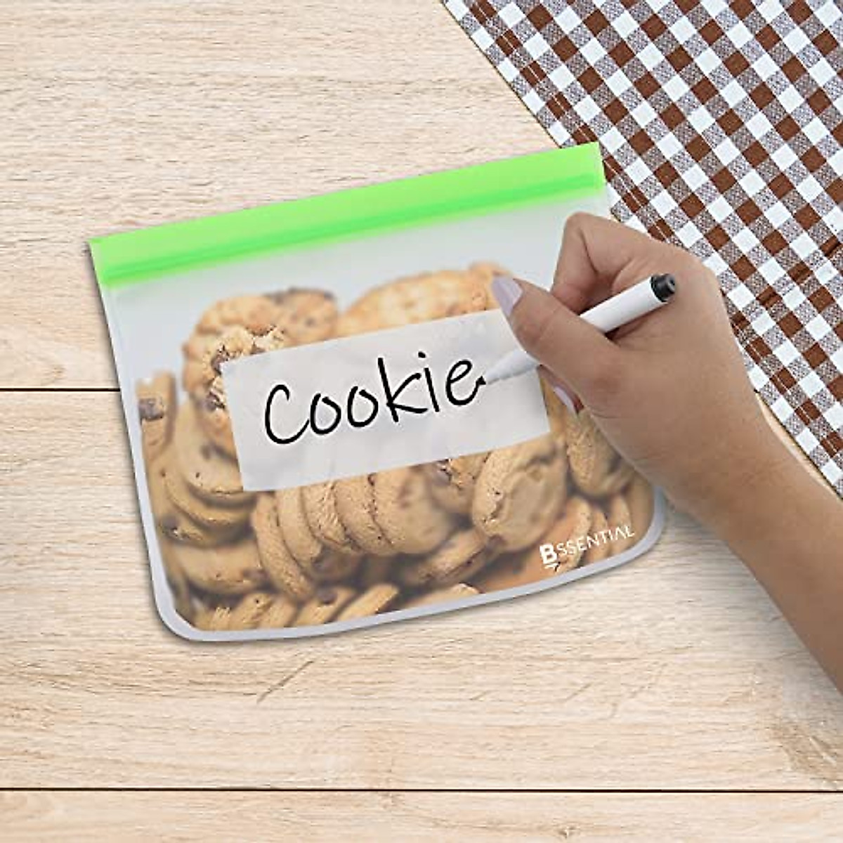 Bssential Reusable Food Silicone Storage Bags with Marker Included - 10 Pack (3 Reusable Gallon Bags + 4 Leakproof Reusable Sandwich Bags + 3 Food Grade Snack Bags) Dishwasher Safe, Leakproof Sandwich Bags, Bags for Lunch, Food Containers & Travel Essenti