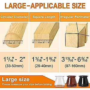 24 Pcs Chair Leg Floor Protectors for Hardwood Floors Silicone Covers to Protect Wood Tile Floors Felt Pads Furniture Leg Caps Non Slip Reduce Noise (Large-Clear)