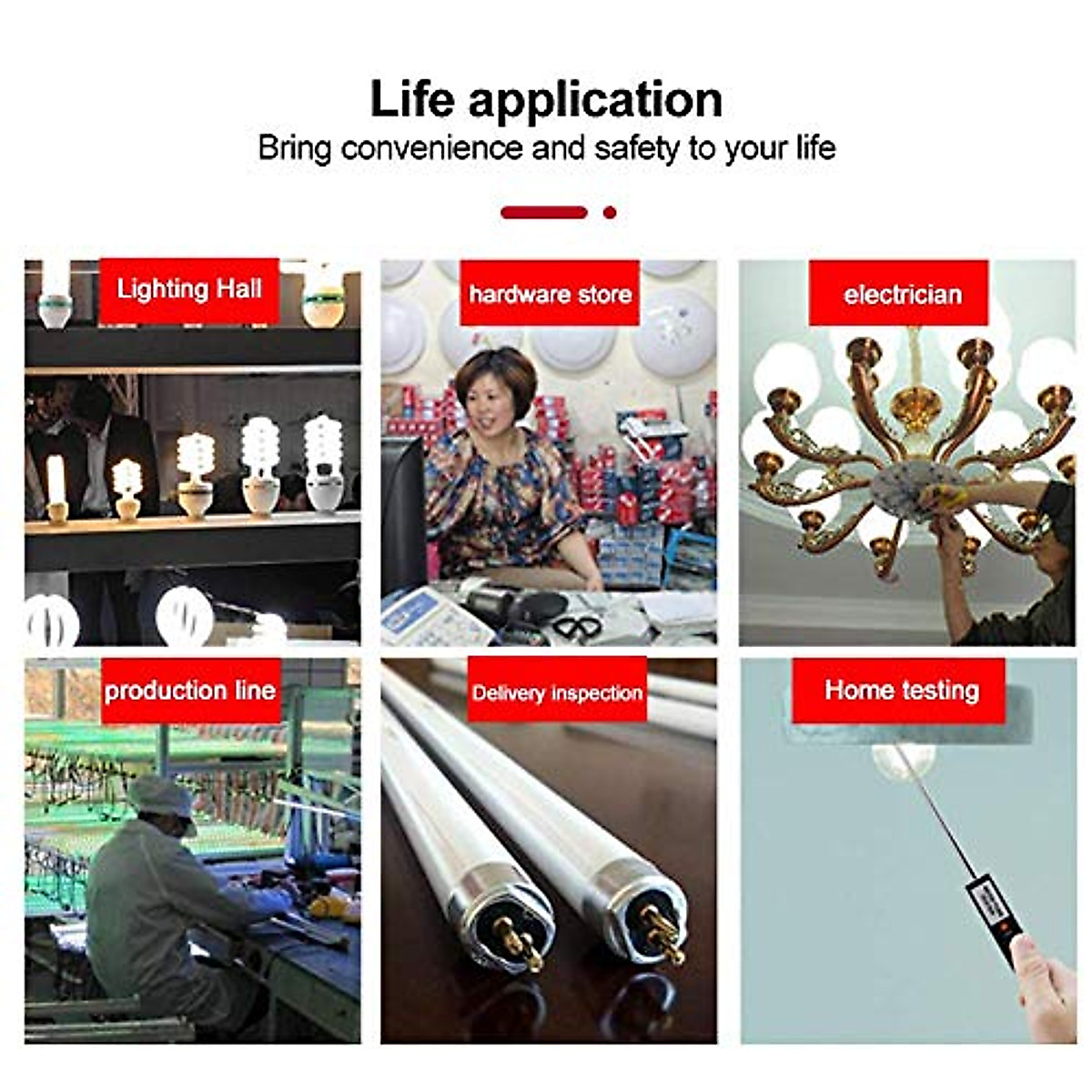 Neon Tube Tester,LED Tester,Battery Powered Portable Handheld Universal Neon Tube Lamp Fluorescent Light Bulb Tester,Lamp Diagnostic Detector,for Testing Various Lamp Light Tube(No Battery Included)