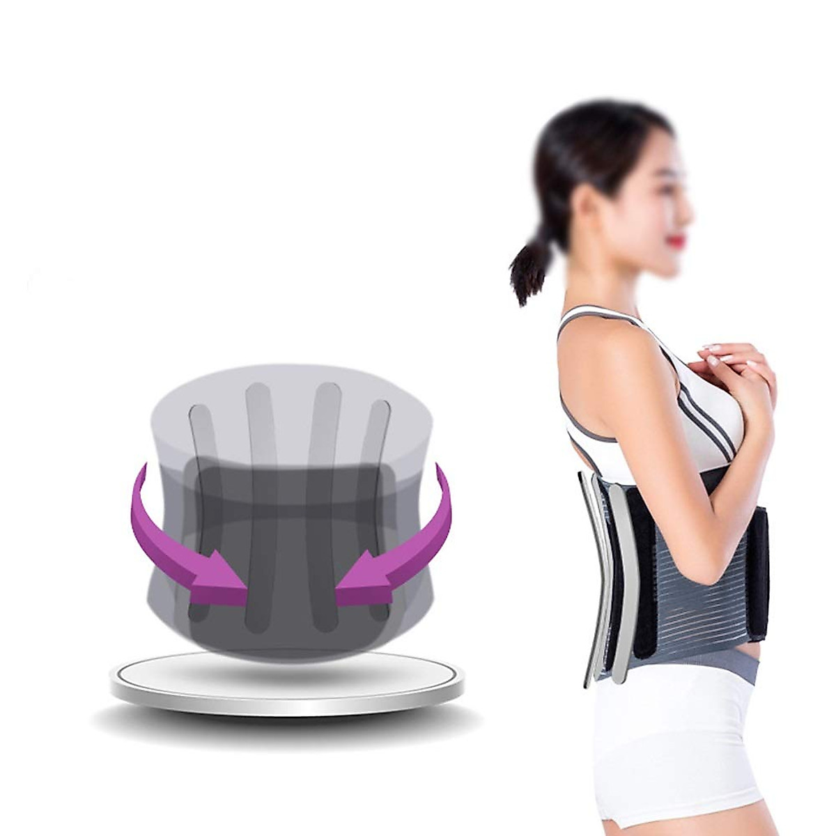 LSRRYD Portable Adjustable Elastic Lower Back Brace Pain Relief Double Pull Neoprene Lumbar Support Belt for Pain Relief and Injury Prevention for Men and Women (Size : M)