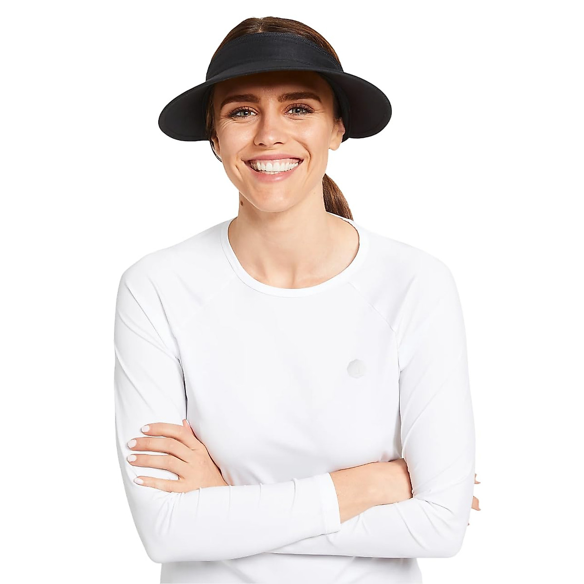 Solbari UPF 50+ Protective Wanderlust Visor for Women – One Size, Black