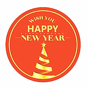 Happy New Year Stickers for Package Seals,Stickers for Cards Envelopes Package Boxes,1.5 Inch 500 Pcs