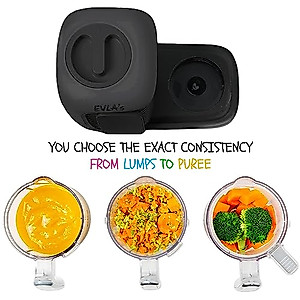 EVLA'S Double Baby Food Maker, Food Processor with 2 Steaming Baskets, Blender, Grinder, Steamer, Cooks & Blends Healthy Homemade Baby Food in Minutes, Touch Screen Control, with 6 reusable food pouches, Dark Gray