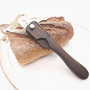 RillyRellow Premium Mini Bread Lame Decoration, Hand Wooden Crafted Bread Lame Slashing Tool, for Dough Scoring Knife, Cut Patterns for Sourdough Bread Slashing, Black Walnut (Without Blade)