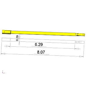 8 Inch Fixed Length Yellow Plastic Seal - 100 Pack