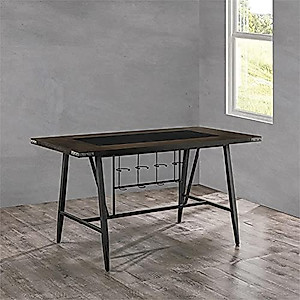 Lexicon Appert Transitional Metal Counter Height Dining Room Table in Dark Gray