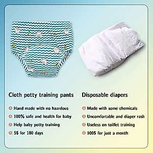 Max Shape Baby Boys Training Pants Underwear, Toddler Boys Potty Pee Training Underwear 6 Pack Blue 3T