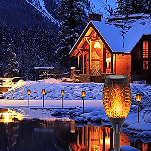 FAISHILAN 8 Pack Solar Flickering Flame Torch,Solar Torch Lights LEDs Waterproof Solar Outdoor Light Christmas Decor Outdoor Lights Torches Dancing Flame