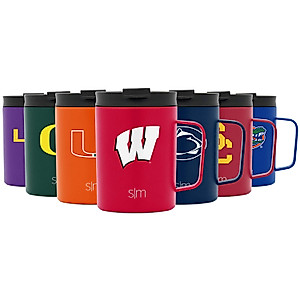 Simple Modern Officially Licensed Collegiate University of Wisconsin Coffee Mug with Lid | Gifts for Men Travel Thermos | 12oz Scout
