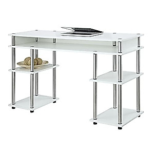 Convenience Concepts Designs2Go No Tools Student Shelves Desk, 47.25(L) x 15.75(W) x 30"(H), White
