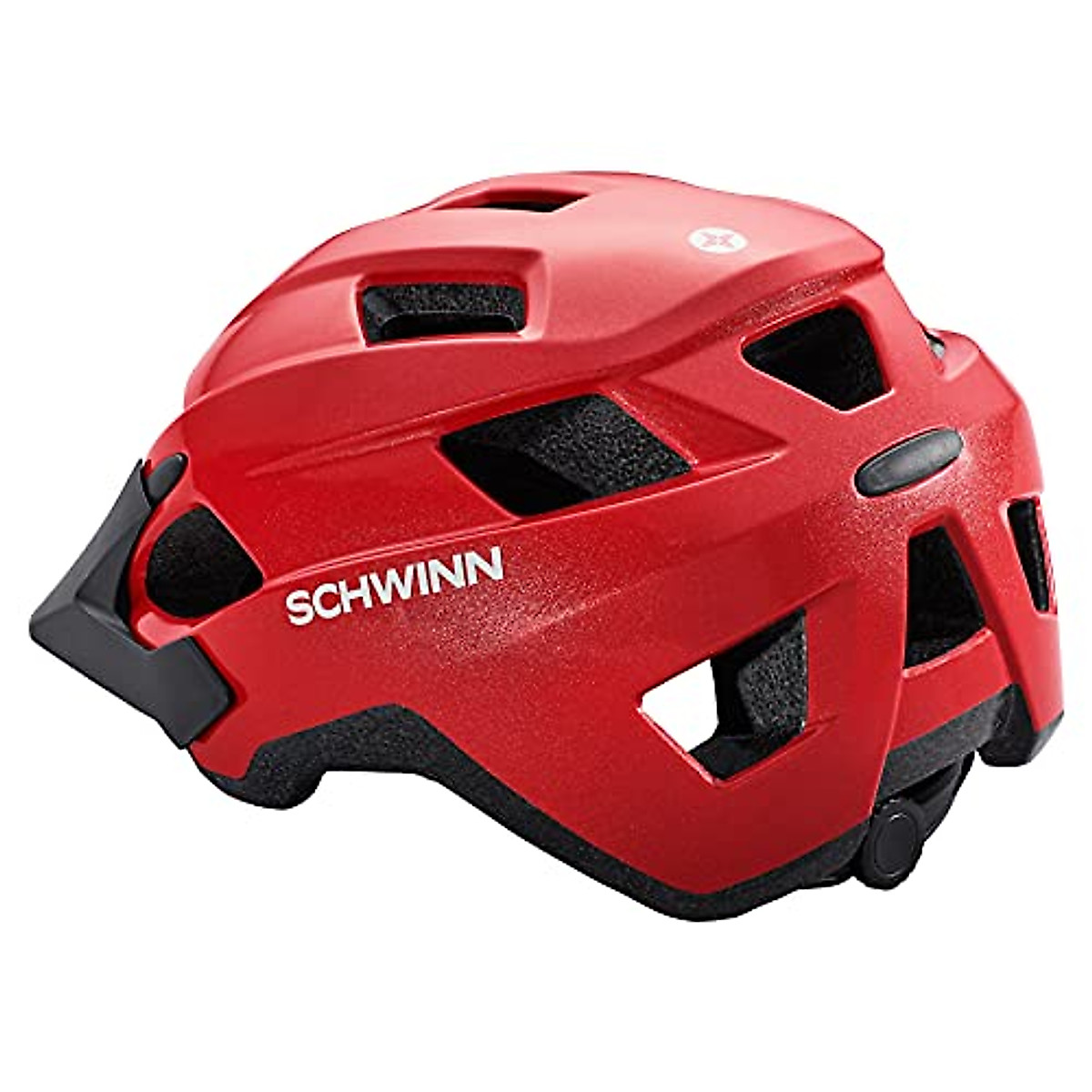 Schwinn Yahara ERT Bike Helmet for Youth Boys and Girls, Ages 8 to 14, Can Fit Head Circumference 54-58 cm, 14 Vents, Removable Visor, Adjustable Fit, Medium Red