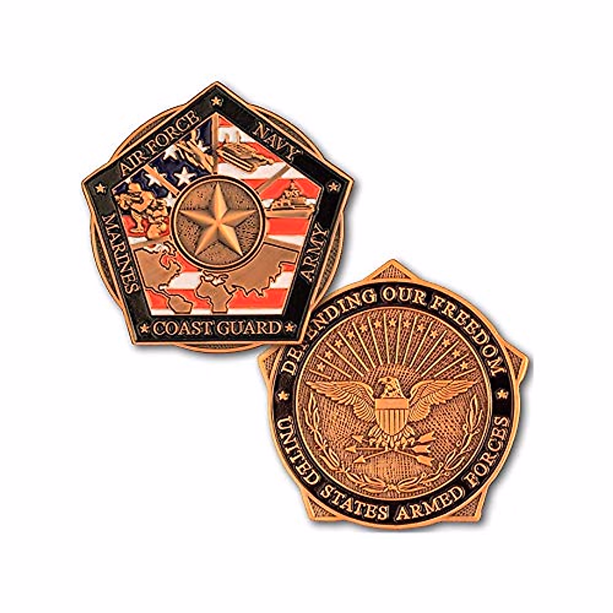 Armed Forces Honor Troops Challenge Coin, Military Support Coin. Die Struck Brass Challenge Coin Designed by Military Veterans! Marines Corps, Navy, Army, Air Force, Coast Guard Challenge Coin!