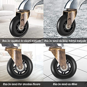 LPHY Office Chair Wheels (Set of 5) - 3'' Smooth Rolling Heavy Duty Casters - Safe for All Floors Including Hardwood - Universal Stem 7/16 Inch