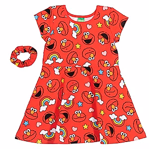 Sesame Street Elmo Infant Baby Girls Dress and Scrunchie Red 18 Months