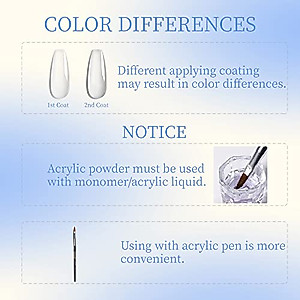 ROSALIND 4.2oz Clear Acrylic Nail Powder Clear Nail Acrylic Powder for Nail Acrylic Extension Professional Polymer Nail Acrylic Powder Clear Nails carving French Nail Extension, No Nail Lamp Needed