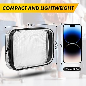 In Flight Mind Clear TSA Approved Toiletry Bag, 3-1-1 Clear Toiletry Bags for Traveling, Clear Makeup Bag for Cosmetics & Skincare Essentials,Clear Zipper Pouch for Men & Women,Clear Travel Pouch-1pc