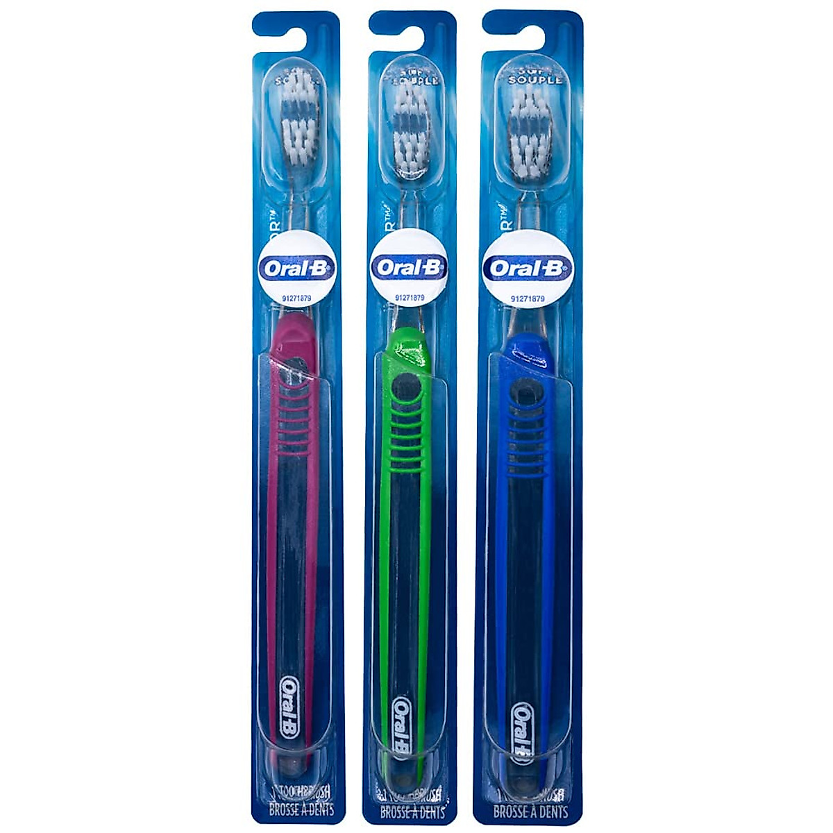Oral-B Indicator Toothbrushes 35, Compact Soft (Colors Vary) - Pack of 3