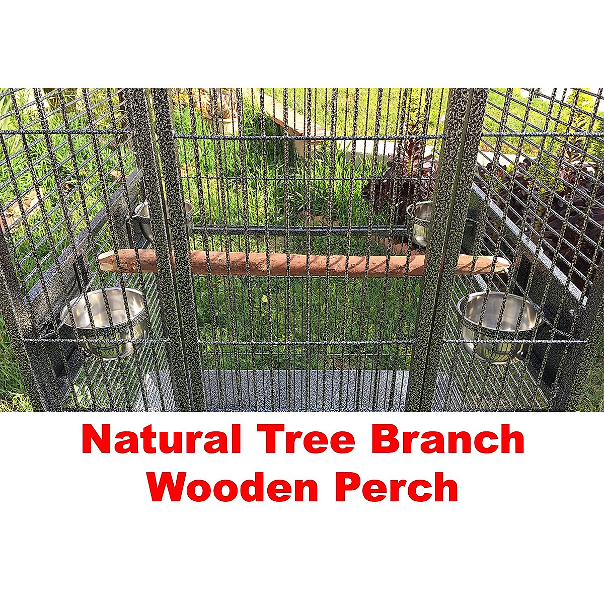 Large Elegant and Durable Play Top Bird Cage Parrot Finch Macaw Cockatoo Bird Wrought Iron Cage (Black Vein)