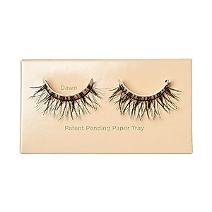 KISS Sister Nature False Eyelashes, Dawn', 12 mm, 100% Natural Hair, Recyclable Paper Box, Printed with Soy Ink, Cruelty Free, Vegan, Includes 1 Pair of Reusable Strip Lashes