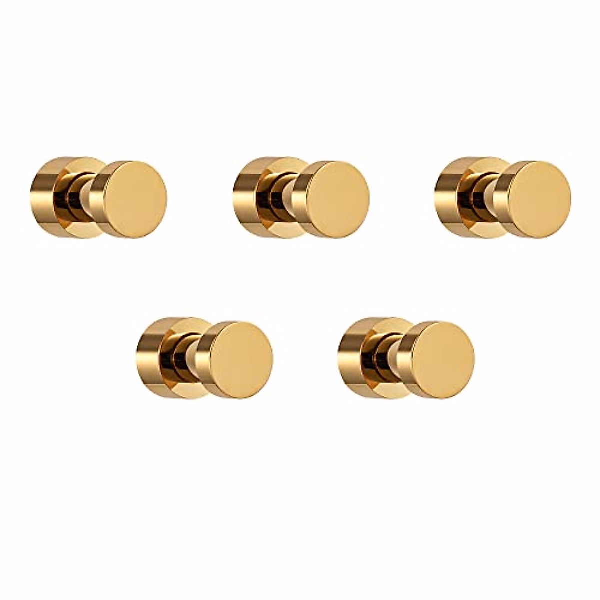 KZH Gold Robe Hook Brass Robe Hook Bathroom Robe Hook Coat Hook Clothes Hook for Bathroom and Kitchen,Garage,Hotel Wall Mounted,5 Packing (Gold)
