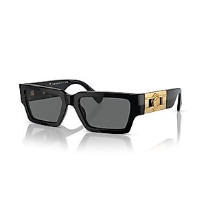 Versace Unisex Sunglasses Black Frame, Dark Grey Lenses, 54MM