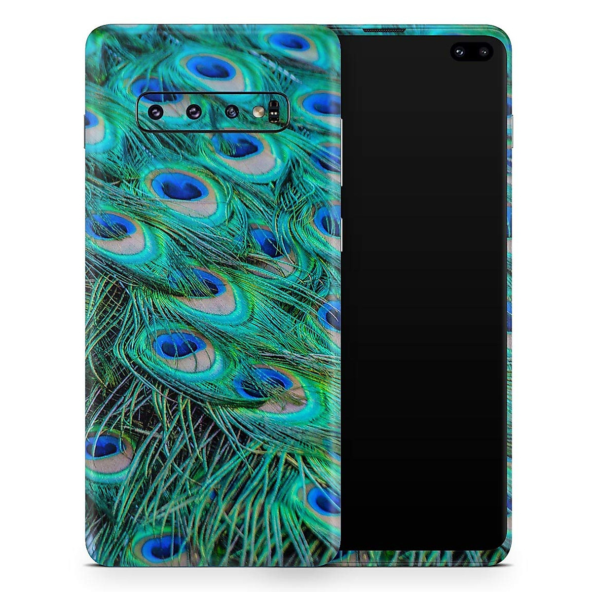DesignSkinz Neon Multiple Peacock Protective Vinyl Decal Wrap Skin Cover Compatible with The Samsung Galaxy S20 (Screen Trim & Back Glass Skin)