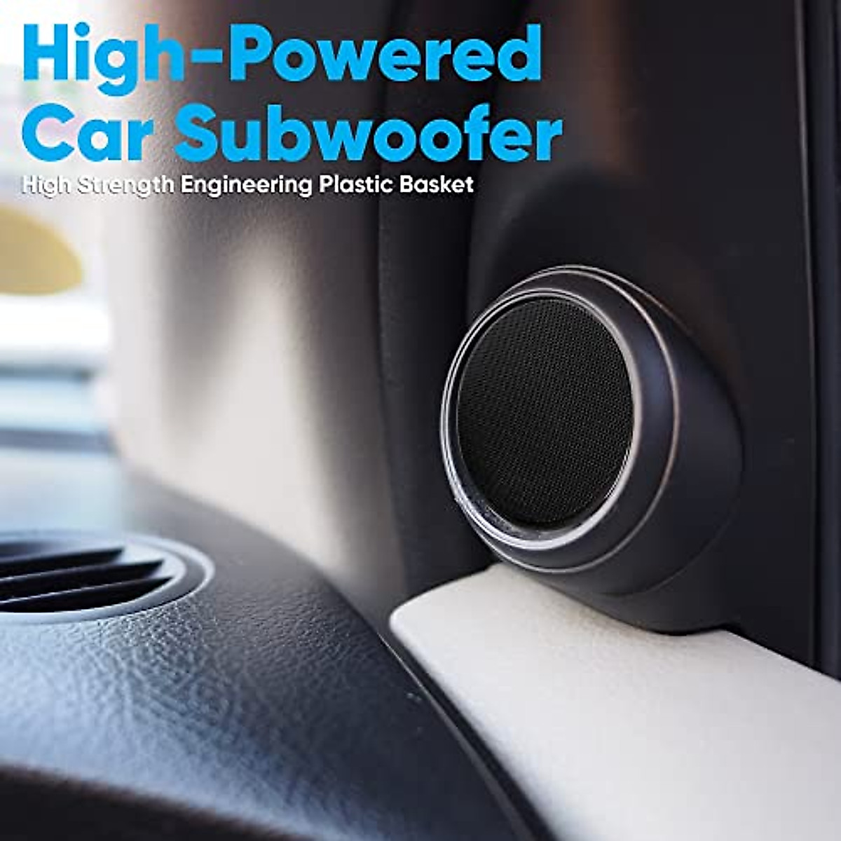 Pyle 3.5 Inch Car Audio Speaker - Single Voice Coil Subwoofer with Grill Cover and Rubber Edge - PLMW36,Black