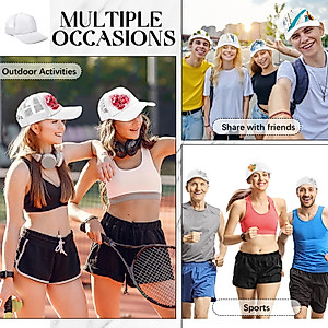 Vabean 24 Pack Sublimation Blank Cap Trucker Mesh Cap Unisex Plain Blank Baseball Hat for DIY Embroidery Sublimation Printing (White)