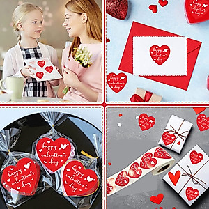 wootile Valentine's Day Heart Stickers, 2" Red Heart Shaped Labels 500 Pcs, Matte Finish for Gift Wrap, Decorations, Wedding Invitations, Party Favors, Crafts
