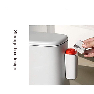 Trash Can with Lid 11 Liter Double Barrel Waste Basket Rectangular Garbage Container Bin for Bathroom Bedroom Kitchen and Office Removable Liner Bucket (Color : White)