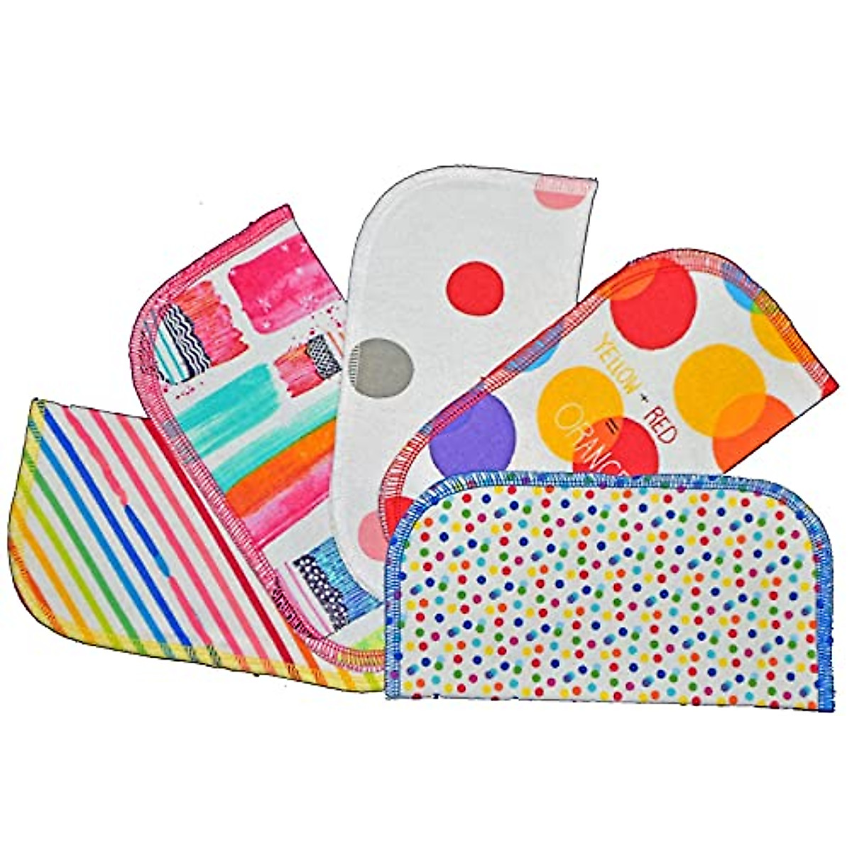 1 Ply Printed Flannel 8x8 Inches Set of 5 Color Me Happy