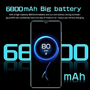 4G Smartphone Unlocked, Note 11 PRO+ 7.5 in, High Definition Screen, 2GB/16GB Cell Phones Unlocked New, Android 10 6800mAh Dual SIM Dual Standby Gaming Smartphone, Senior Cell Phone-(Midnight Color)