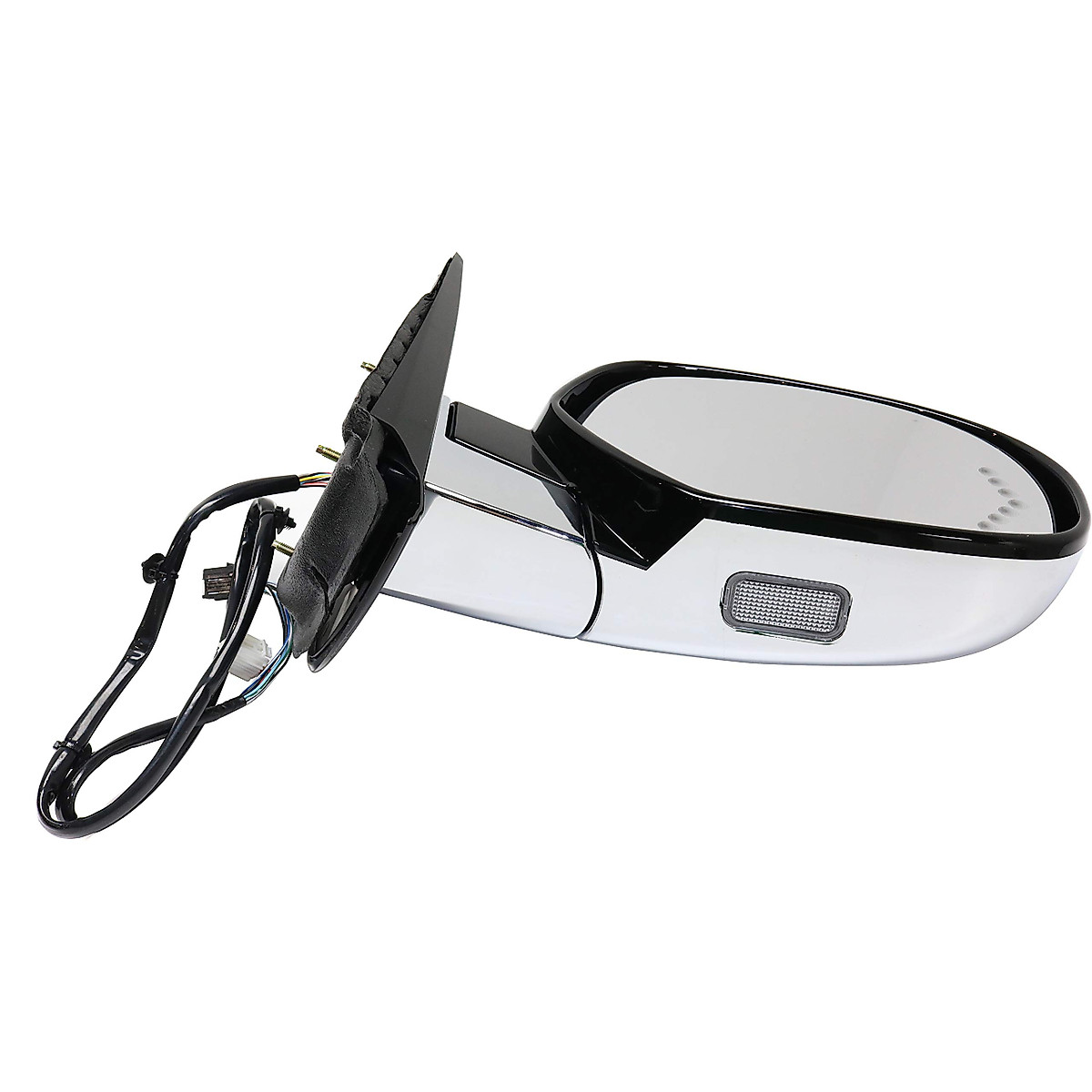 Kool Vue Passenger Side Power Heated Mirror for Cadillac Escalade Escalade ESV 2007-2014 Power Fold With Signal Light, Memory & Puddle Lamp; Without Blind Spot Light Chrome