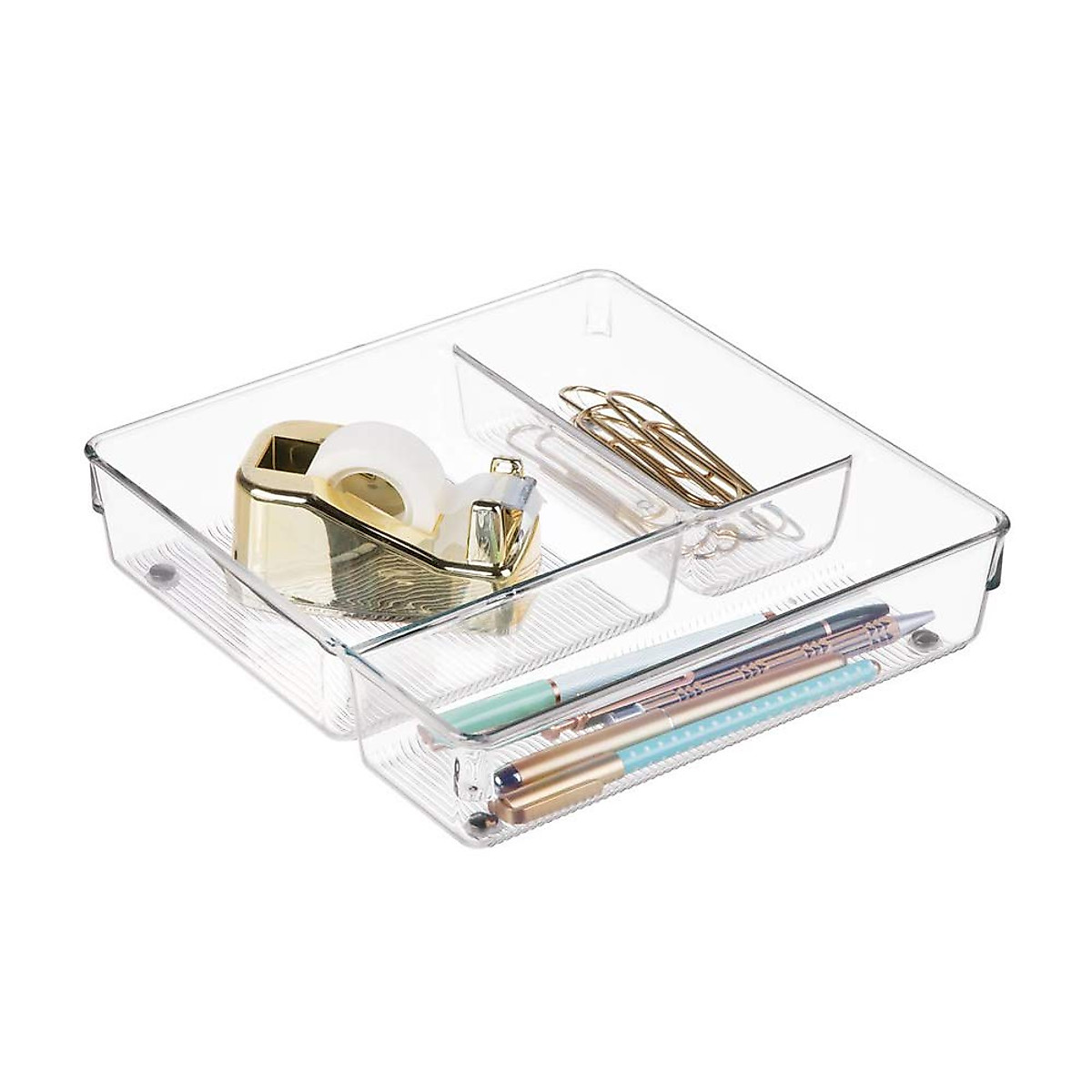 InterDesign Linus 2 in. H x 13.7 in. W x 10.7 in. L Clear Plastic Cutlery Tray