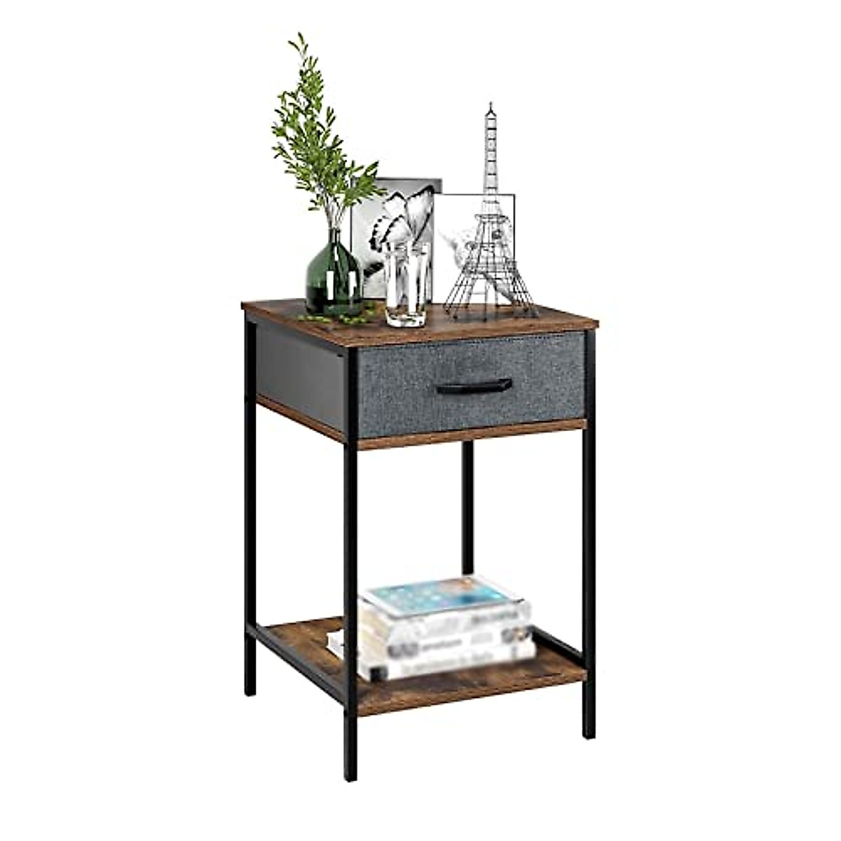 HIGOH Bedside Table Bedside Table Bedside Table with Drawer Locker Shelf Bedside Table for Bedroom Living Room