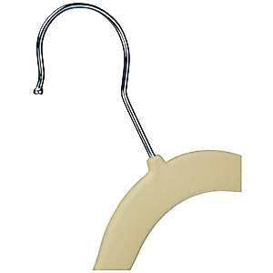 Amazon Basics Kids Velvet, Non-Slip Clothes Hangers, Beige - Pack of 30 & Slim, Velvet, Non-Slip Suit Clothes Hangers, Ivory/Silver - Pack of 30