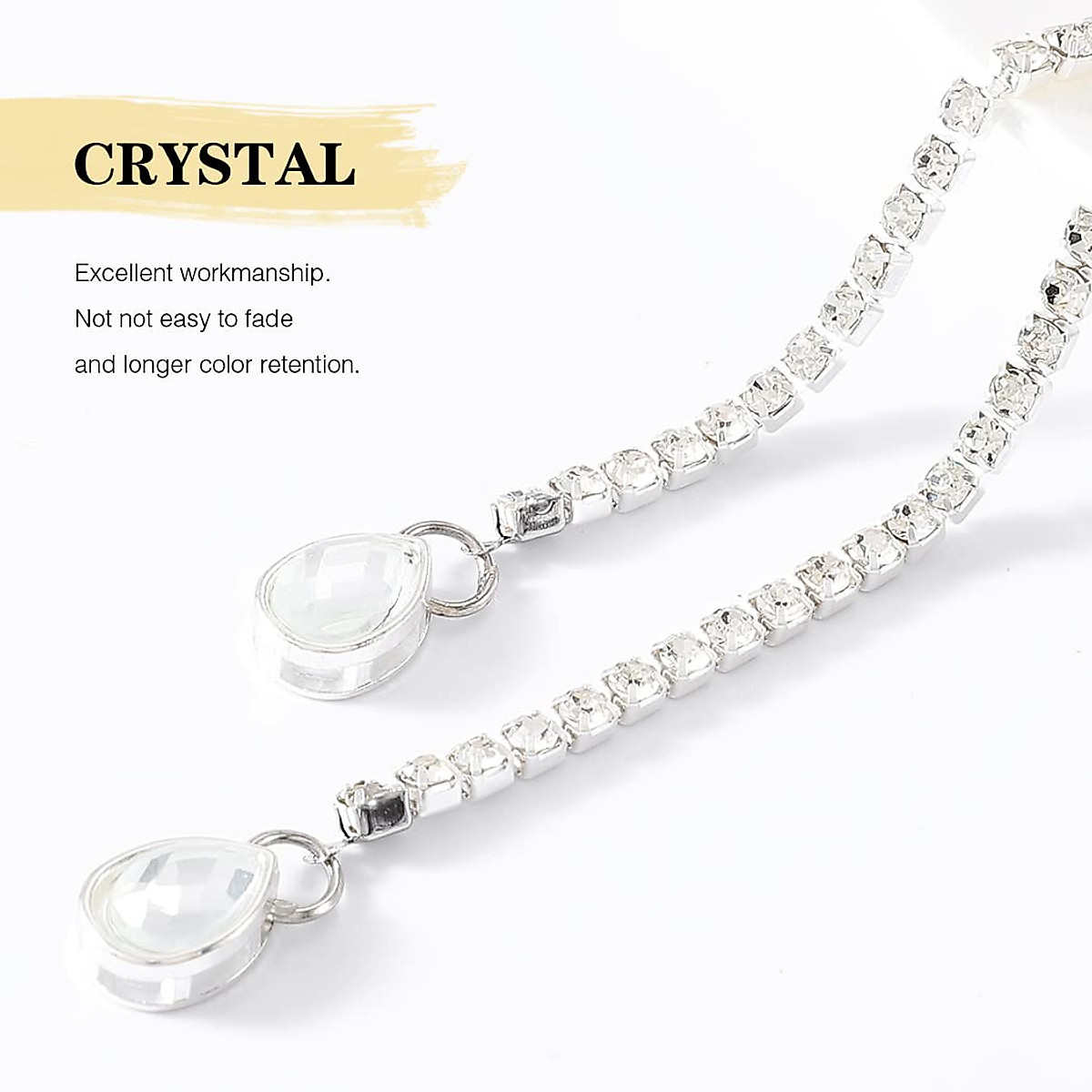 Nicute Punk Leather Waist Chain Black Body Chains Rhinestone Belt Chain Gothic Body Accessories for Women and Girls (3)