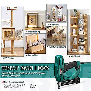 Electric Brad Nailer, NEU MASTER NTC0040 Electric Nail Gun/Staple Gun for Upholstery, Carpentry and Woodworking Projects, 1/4'' Narrow Crown Staples 200pcs and Nails 800pcs Included