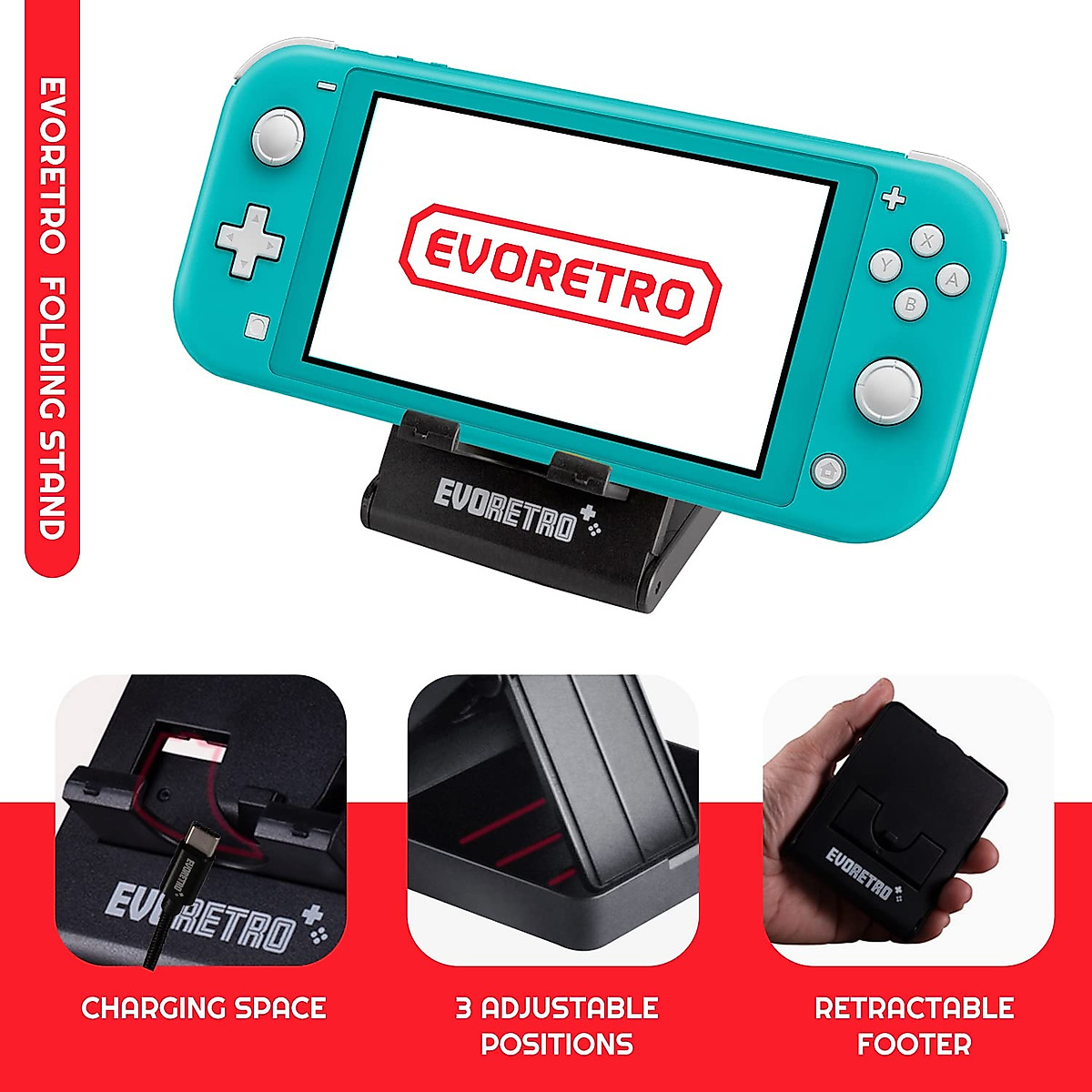 EVORETRO Switch lite case accessories compatible with nintendo switch case lite, nintendo lite case with nintendo lite accessories for Pokemon Legend, Animal Crossing, Super Mario, Mario Kart