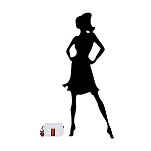 Haute Shore - Drew Trento Crossbody,White Coated W/Olive,Black,& Red Stripe