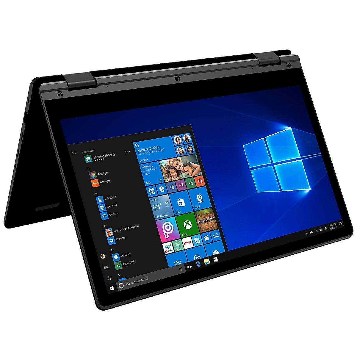 Ematic 11.6" Convertible Touchscreen Laptop with Windows 10 S, 2GB RAM, 32GB Storage, Black (EWT127BL)